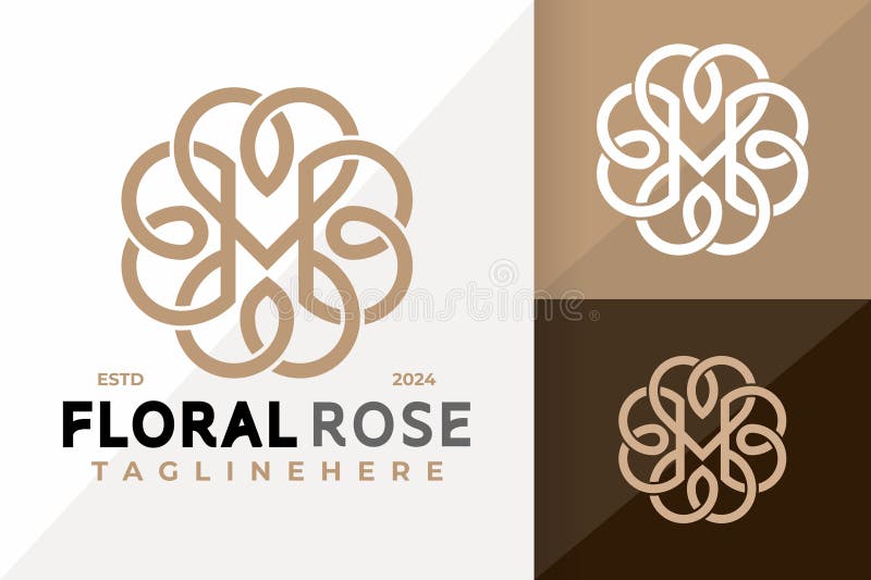 Letter M Floral Rose Logo Icon Vector Design. Creative Simple Logos ...