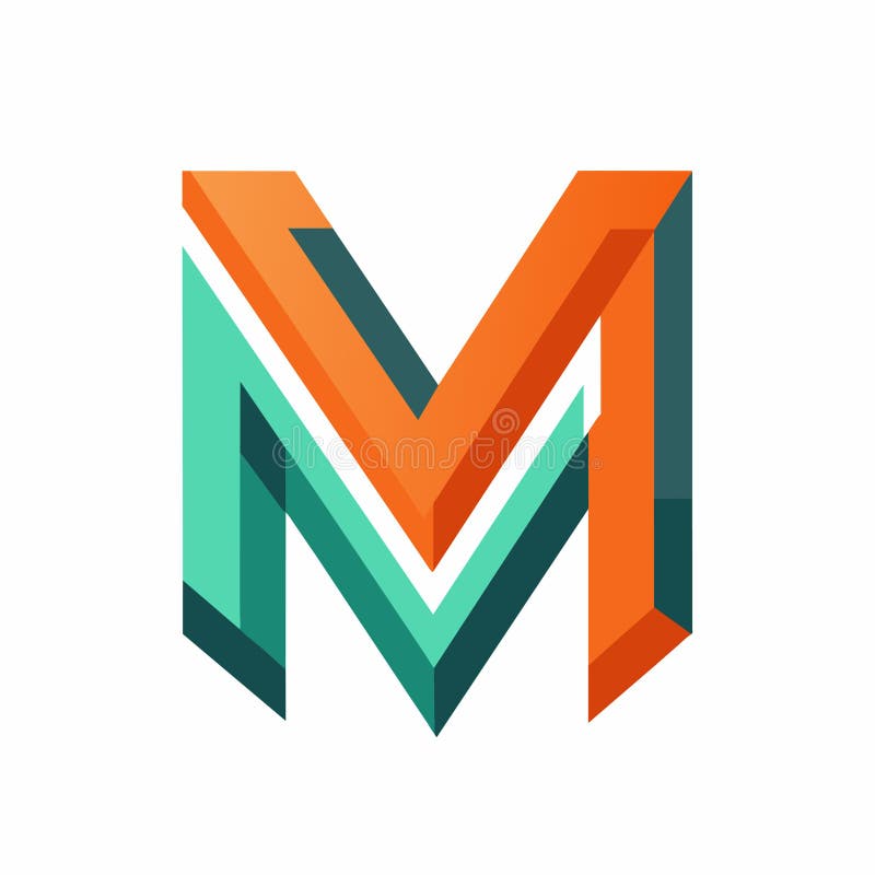 The Letter M is Formed by Overlapping Geometric Shapes, Creating a ...