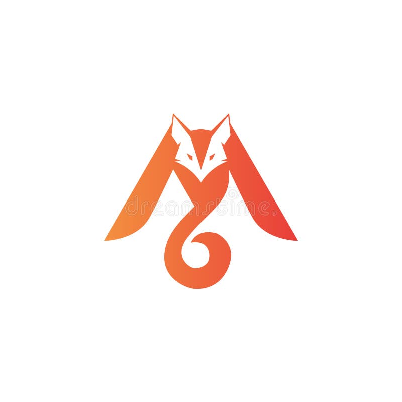 Letter M and Fox Head Vector Illustration for Icon,symbol or Logo Stock ...