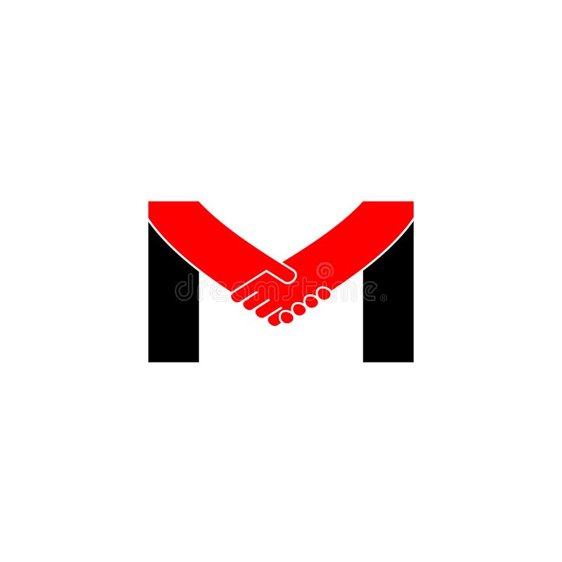 Letter M Shake Hand Logo Vector Stock Vector - Illustration of partner ...