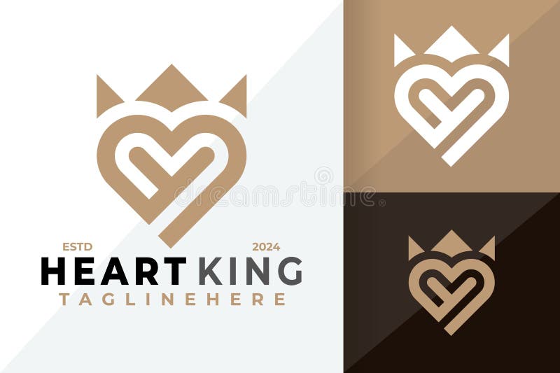 Letter M Heart King Symbol Logo Icon Vector Design Illustration Stock ...