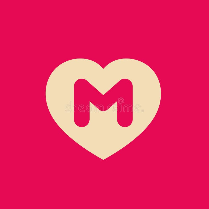 Letter M Heart Logo Stock Illustrations – 600 Letter M Heart Logo Stock ...