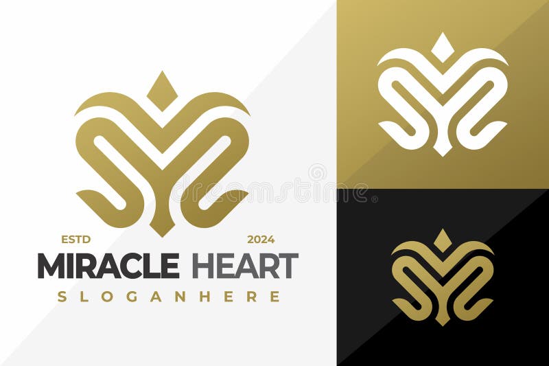 Letter M Heart Monogram Logo Design Vector Symbol Icon Illustration ...
