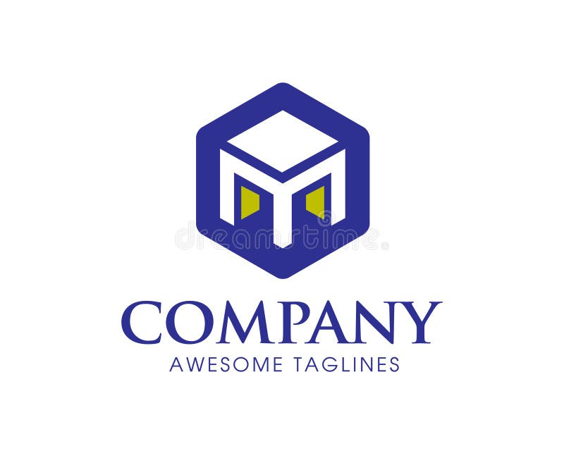 Letter M with Hexagon Shape Logo Stock Vector - Illustration of icon ...