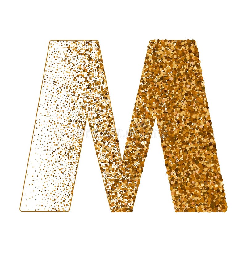 Letter M of Latin Alphabet Decorated with Sand Effect Stipple Texture ...