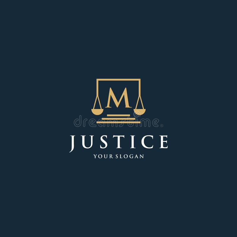 Law Logo Template. Icon Lawyer with Initial Letter M Design Stock ...