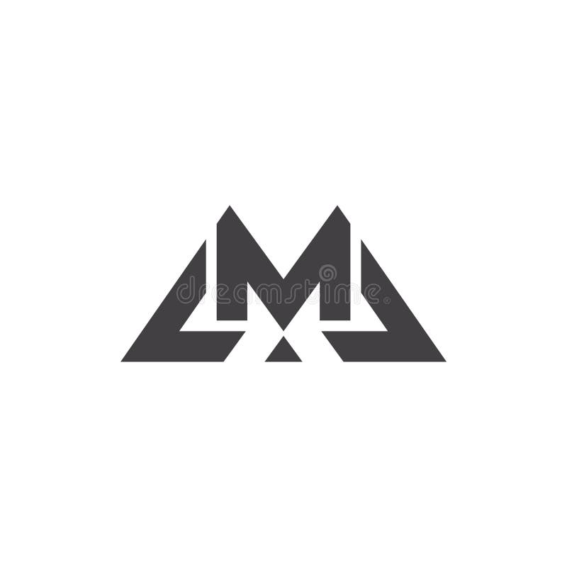 Letter M Linked Triangle Geometric Line Simple Logo Vector Stock Vector ...