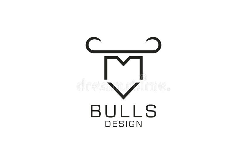 Letter M Logo, Bull Logo,head Bull Logo, Monogram Logo Design Template ...