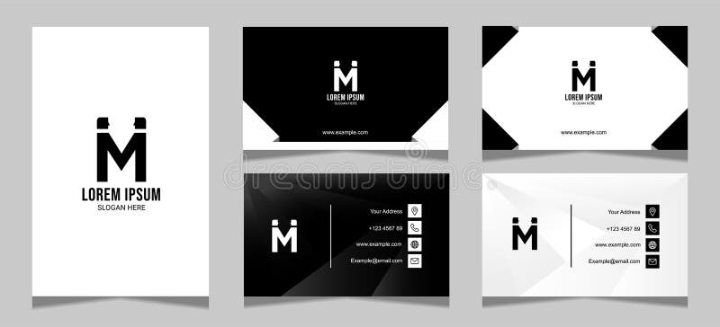The Letter M Logo and Business Card Template Stock Vector ...