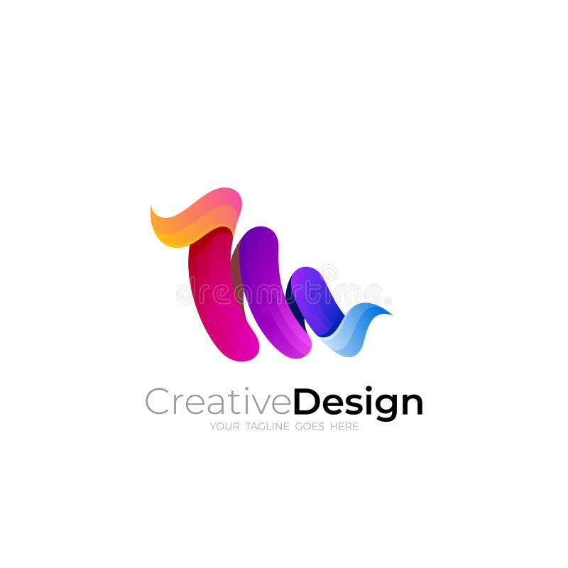 Letter M Logo with Colorful Design Illustration, Modern Style Logos ...