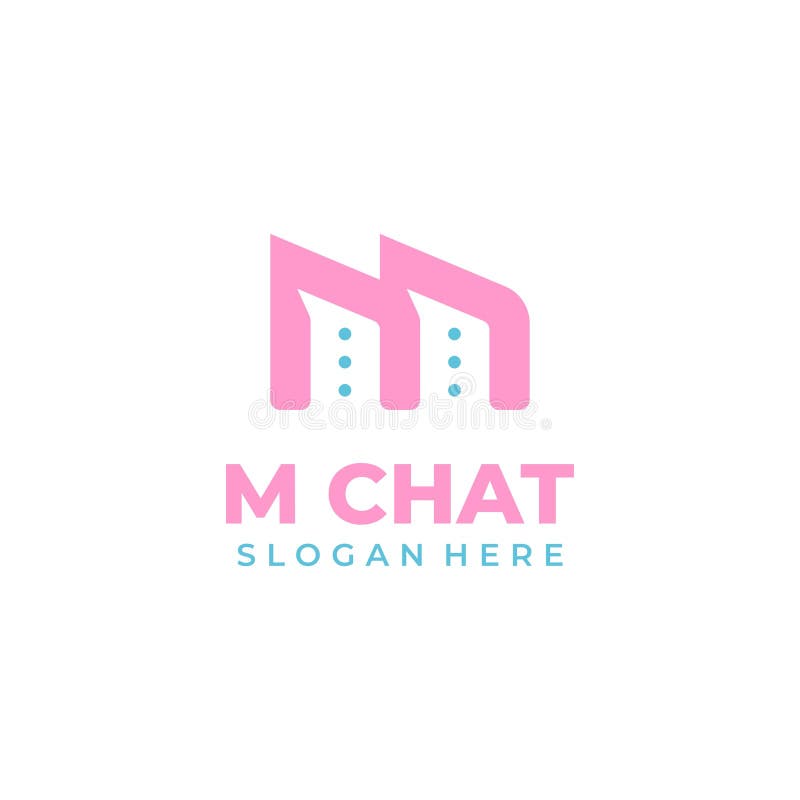 Letter M Logo Combination with Chat Icon Stock Illustration ...