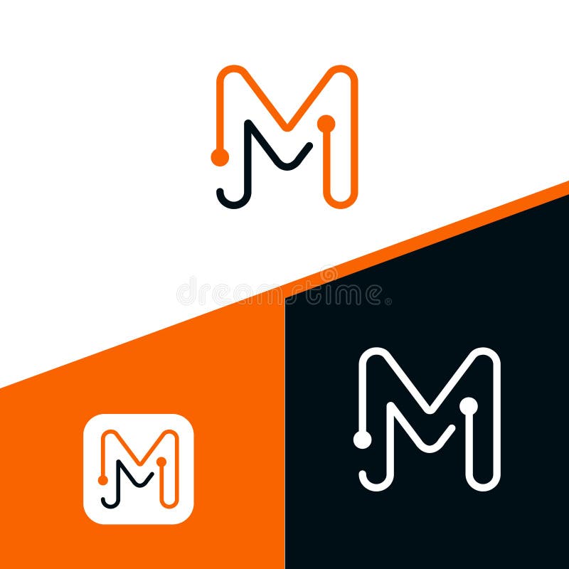 Letter M Connection Dot Logo Stock Illustrations – 264 Letter M ...