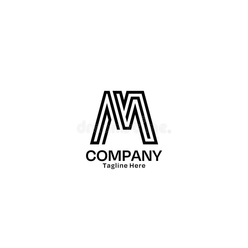 Letter M Minimalist Logo Design Template Stock Illustration ...
