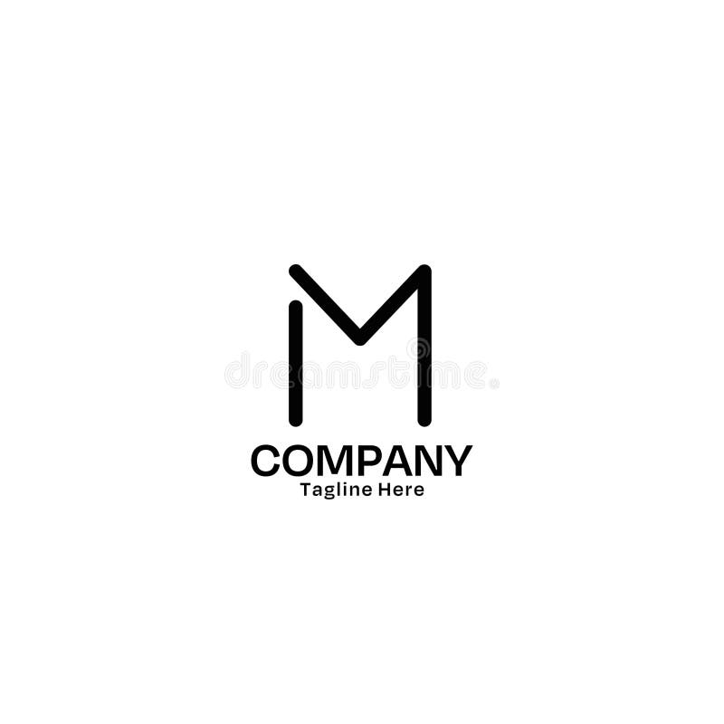 Letter M Minimalist Logo Design Template Stock Illustration ...