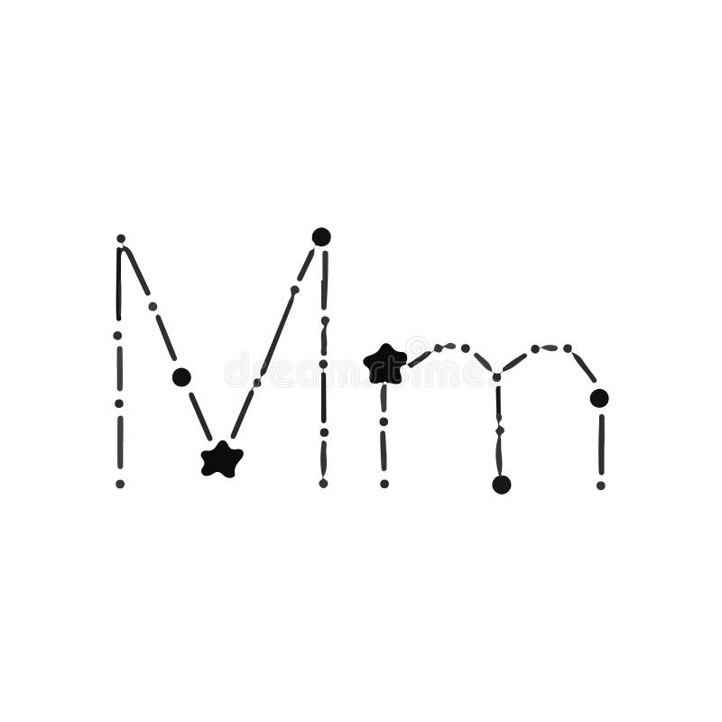 Letter M Logo Template Vector Design Stars Constellation Stock Vector ...