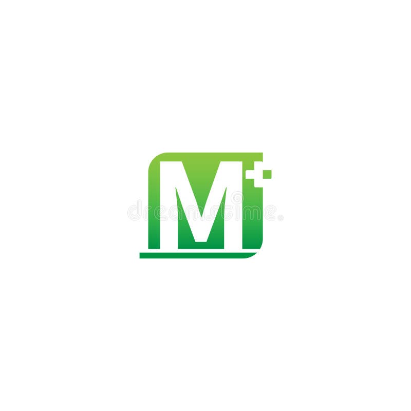 Letter M Logo Icon with Medical Cross Design Stock Vector ...