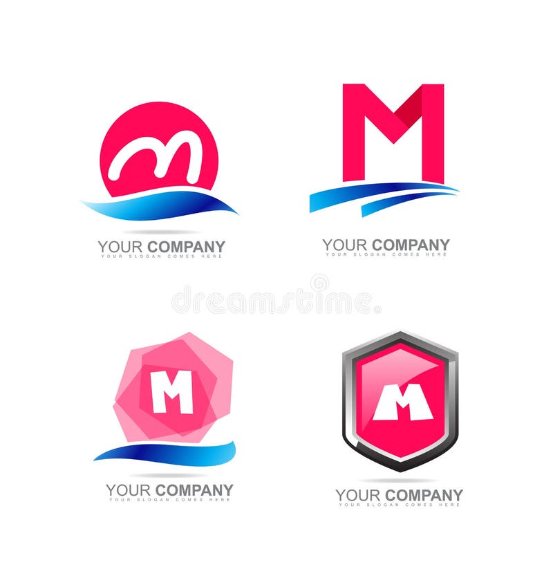 Letter M logo icon set stock vector. Illustration of design - 58791239