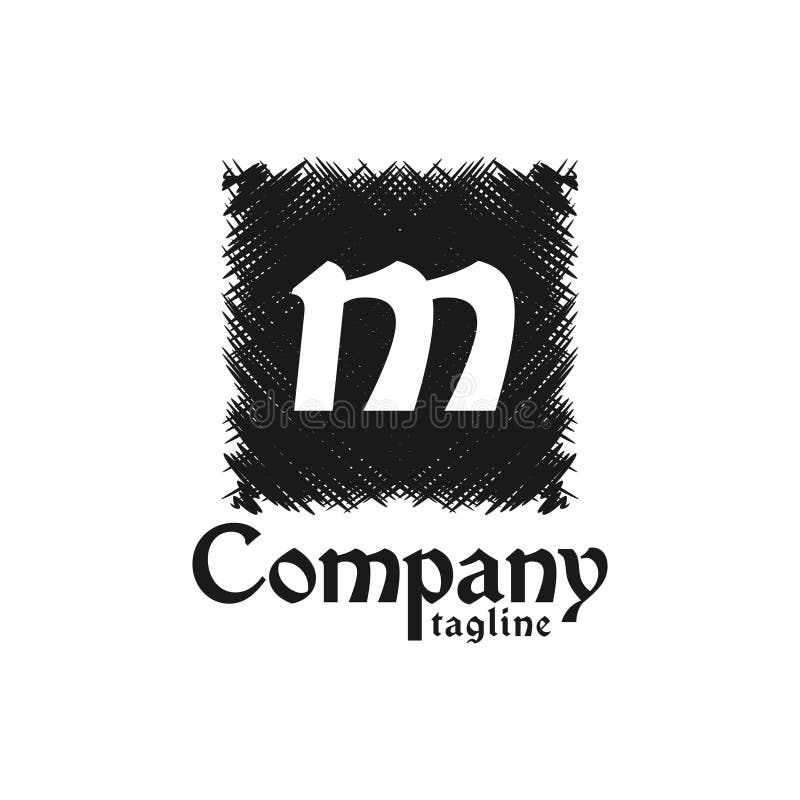 Letter M Logo Inside a Square with a Sketch Style. Fashion Logo ...