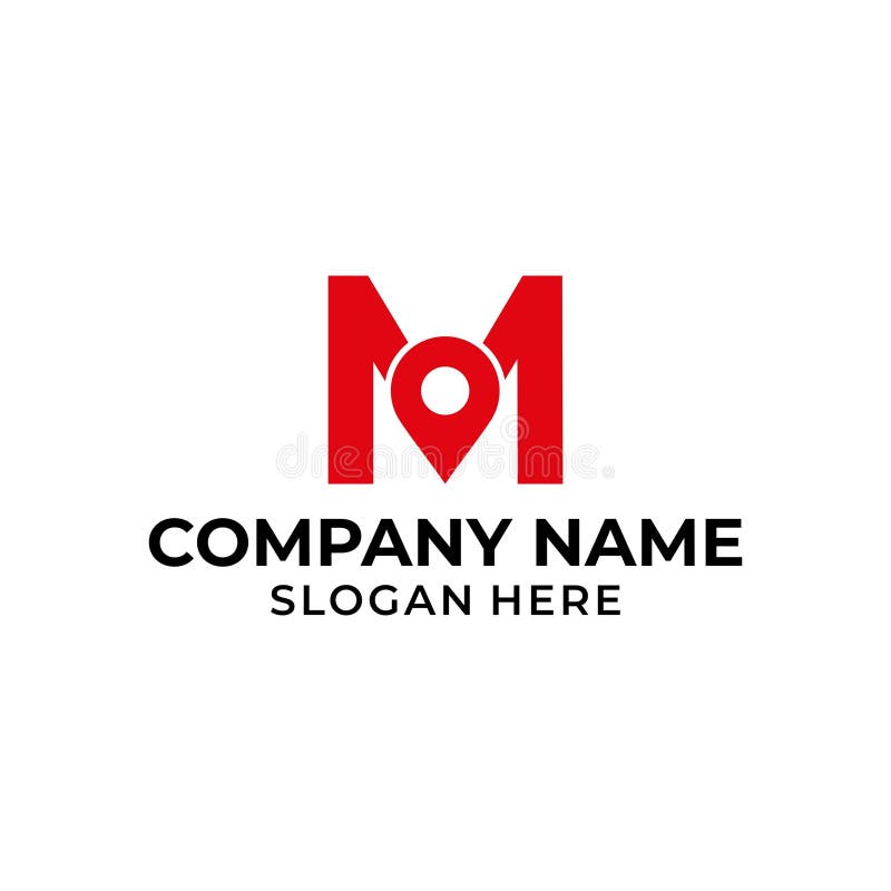 Letter M Logo with Location Icon. M Pointer Logo Template, Gps Logo ...