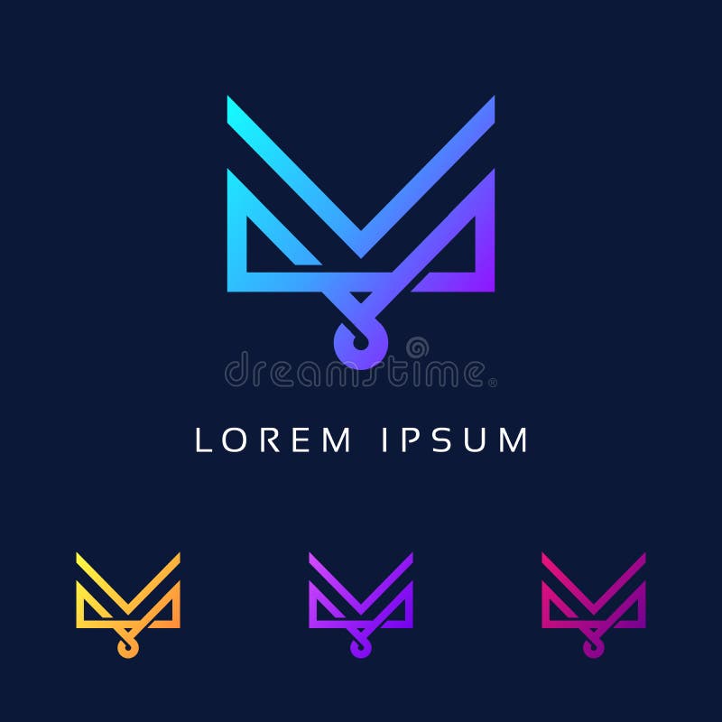 Letter M Logo Minimal Design. Linear Creative Unique Monogram Symbol ...