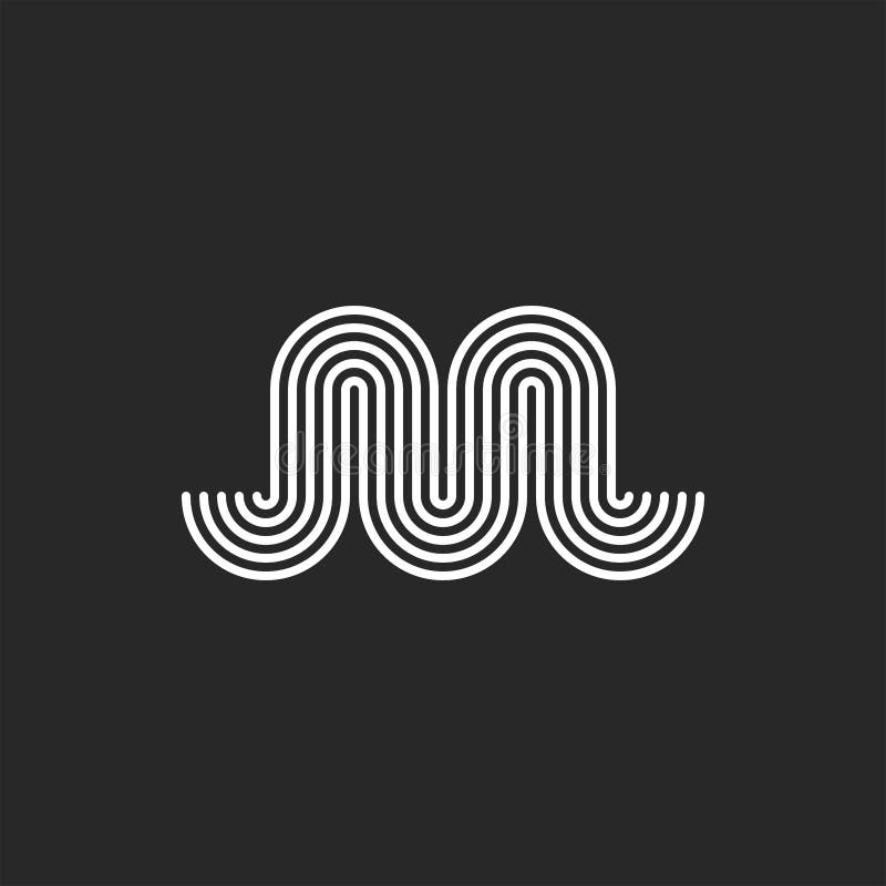 Letter M Logo Minimal Monogram Initial Serpentine Shape, Smooth ...