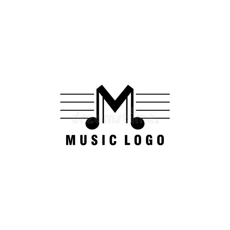 Letter M Logo Music Instrument Ornament Vector Design Stock Vector ...