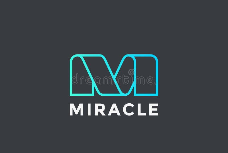 Letter M Logo Ribbon Design Abstract Vector Linear Stock Vector ...