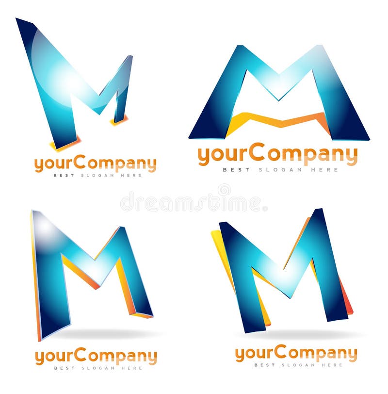 Letter M Orange 3d Logo Stock Illustrations – 206 Letter M Orange 3d ...