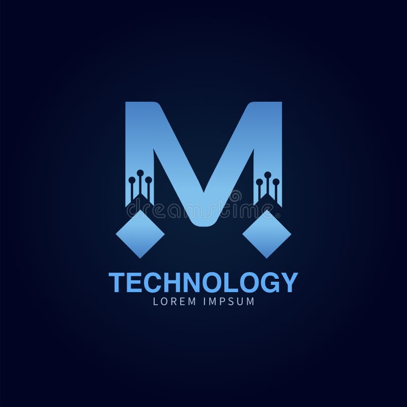 Letter M Connection Dot Logo Stock Illustrations – 264 Letter M ...