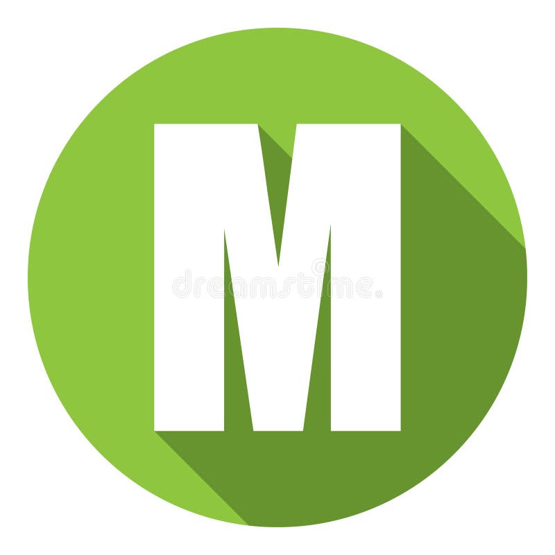 Letter M with a Long Shadow. Vector Illustration EPS10 Stock ...