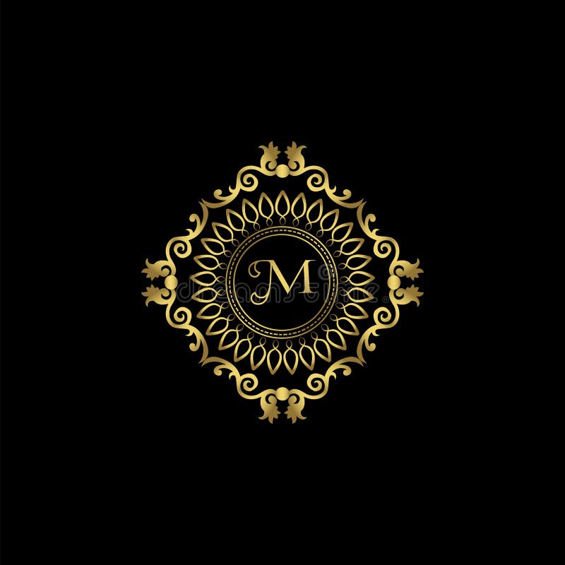 Letter M Luxury Ornament Logo. Monogram Crest Initial Letter Vector ...