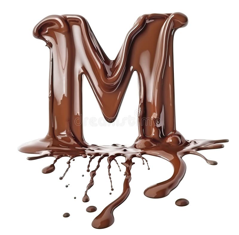 Letter T Made with Melting Chocolate Isolated on White. Generative AI ...