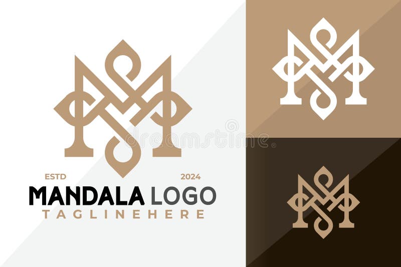 Letter M Mandala Logo Icon Vector Design Illustration Stock Vector ...