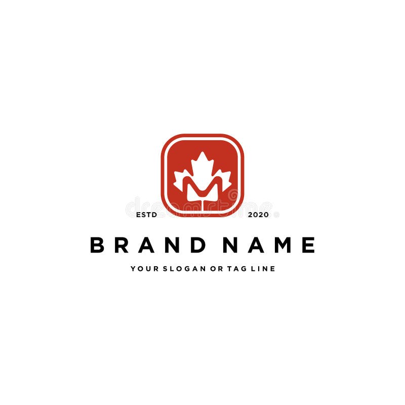 Letter M Maple Design Logo Concept Stock Vector - Illustration of ...