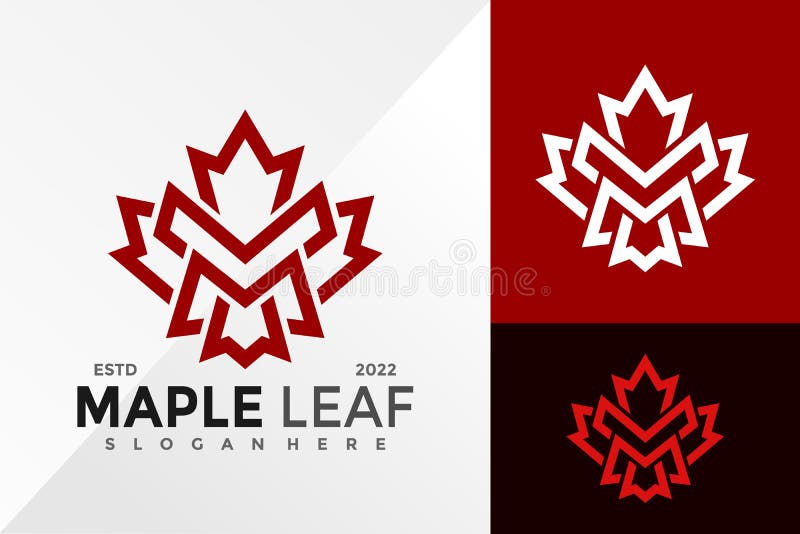 Letter M Maple Leaf Logo Design Vector Illustration Template Stock ...
