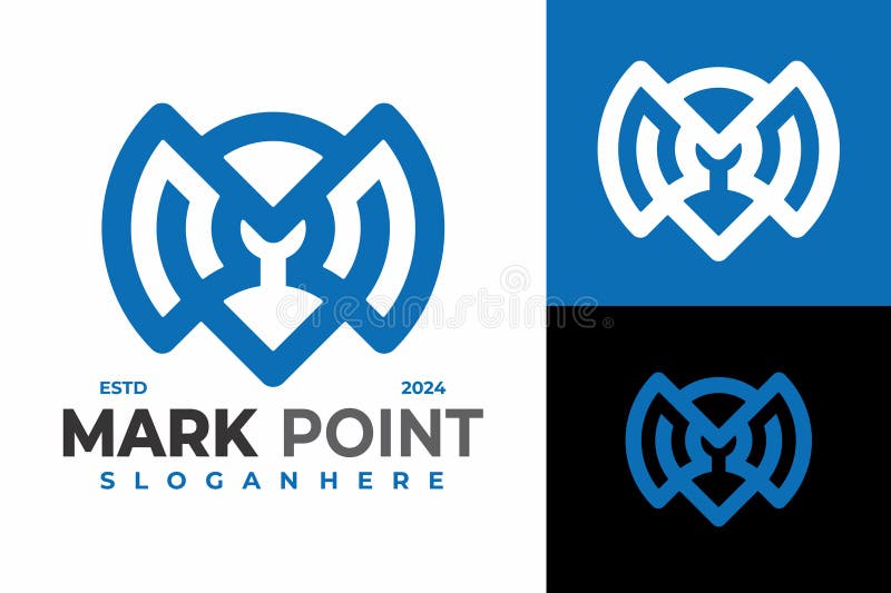 Letter M Mark Point Logo Design Vector Symbol Icon Illustration Stock ...