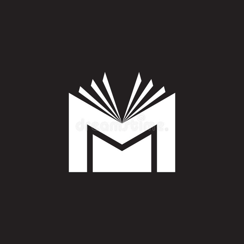 Letter M Media Learning Book Symbol Logo Vector Stock Vector ...