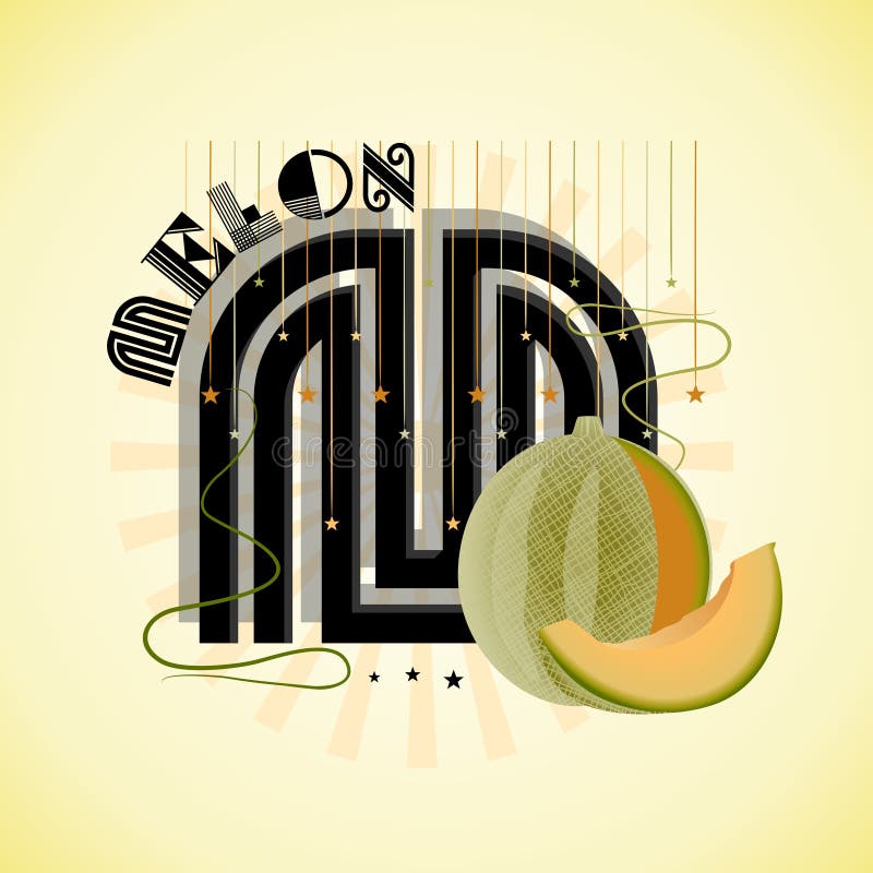 Melon and Letter M Coloring Page Stock Vector - Illustration of ...
