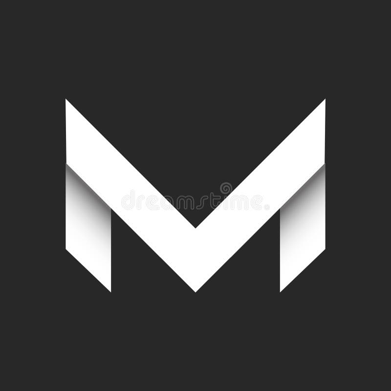 Letter M Monogram Initial Logo with Lines Sharp Shape 3D Overlapping ...