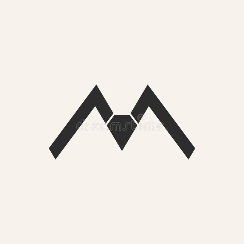 Letter M Mountain Diamond Line Monogram Logo Vector Stock Vector - Illustration of concept ...