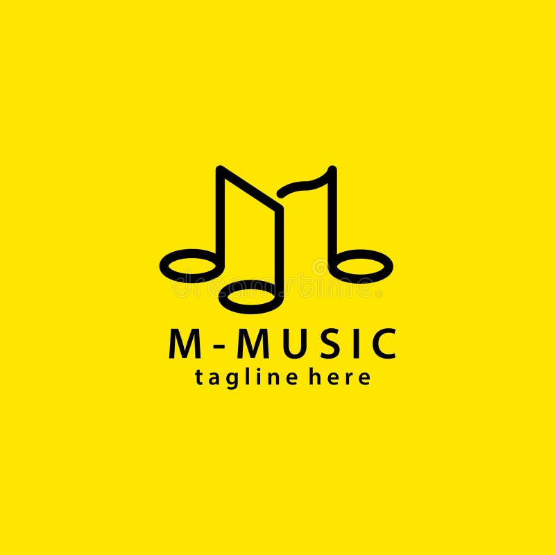 Letter M Music Logo Design Illustration Stock Vector - Illustration of ...