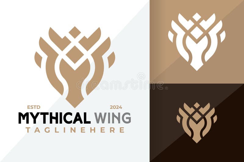 Letter M Mythical Wing Logo Icon Vector Design Illustration Stock ...