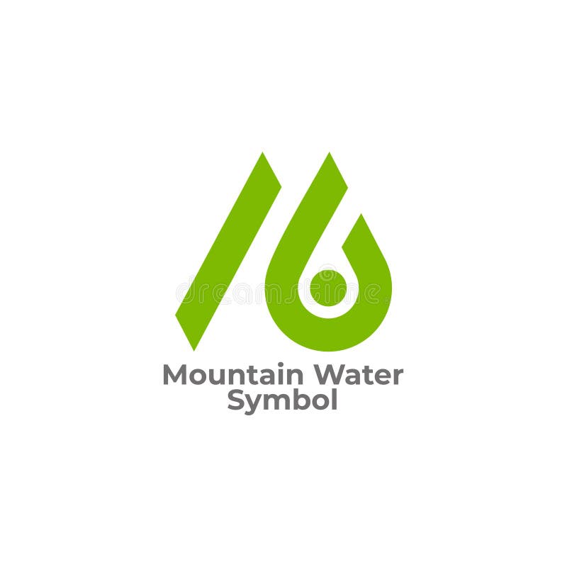Letter M Natural Mountain Drop Water Symbol Logo Vector Stock Vector ...