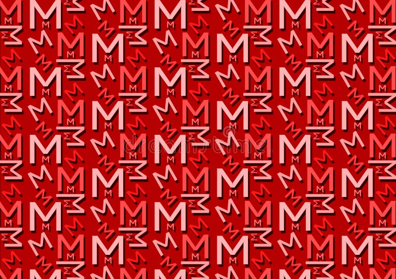 Letter M Pattern in Different Colored Red Shades for Wallpaper Stock ...