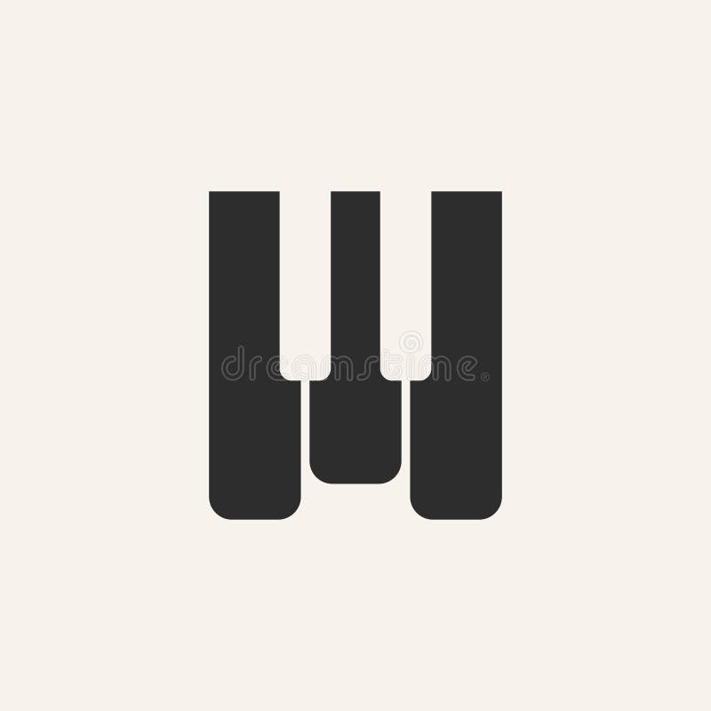 Letter M Piano Line Monogram Logo Vector Silhouette Stock Illustration ...