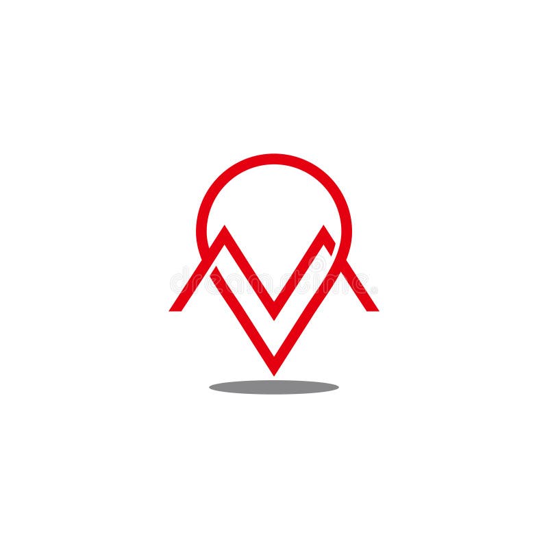 Letter M Pin Location Simple Geometric Line Logo Vector Stock Vector ...