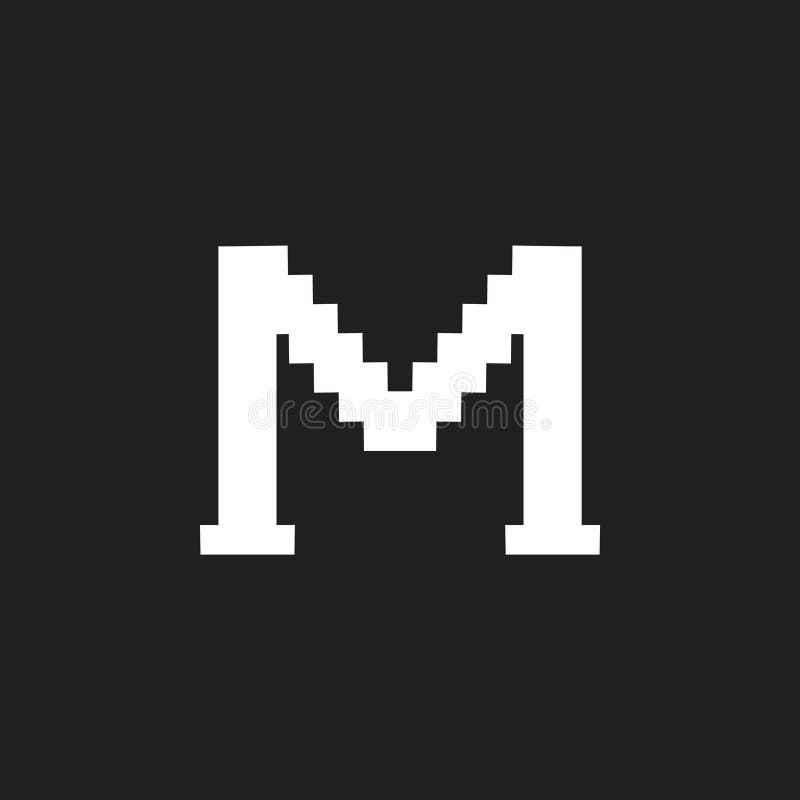 Letter M Pixel Abstract Logo Vector Vector Illustratie - Illustration ...