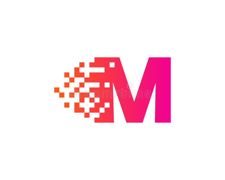 Letter M Pixel Icon Logo Design Element Stock Vector - Illustration of ...