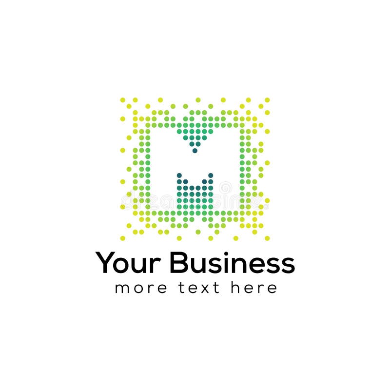 Letter M pixel Logo design stock vector. Illustration of element ...