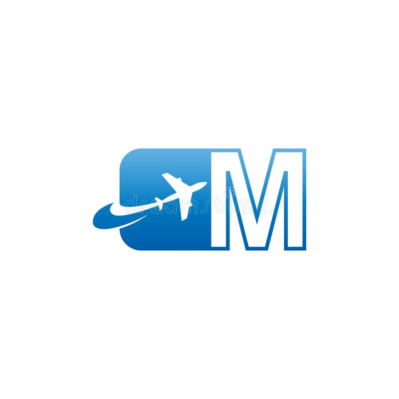 Letter M with Plane Logo Icon Design Vector Stock Vector - Illustration ...